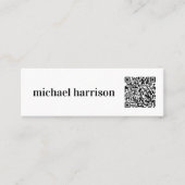 Professional Minimal Modern Typography QR Code Mini Business Card | Zazzle