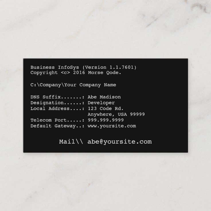 Professional Minimal Programmer Business Card | Zazzle