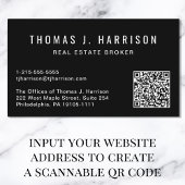 Professional Minimal QR Code Black Business Card | Zazzle