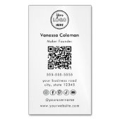 Professional Minimal Qr Code White Business Card | Zazzle