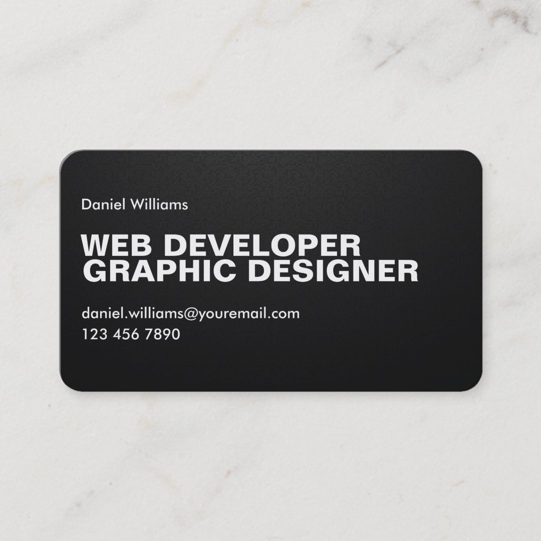 Professional Minimal Unique Pixelated Web Designer Business Card | Zazzle