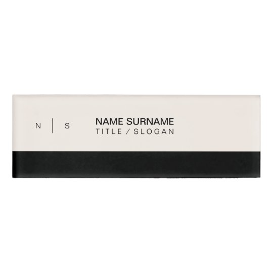 Professional Minimalist Clean Layout Modern Chic Name Tag | Zazzle.com