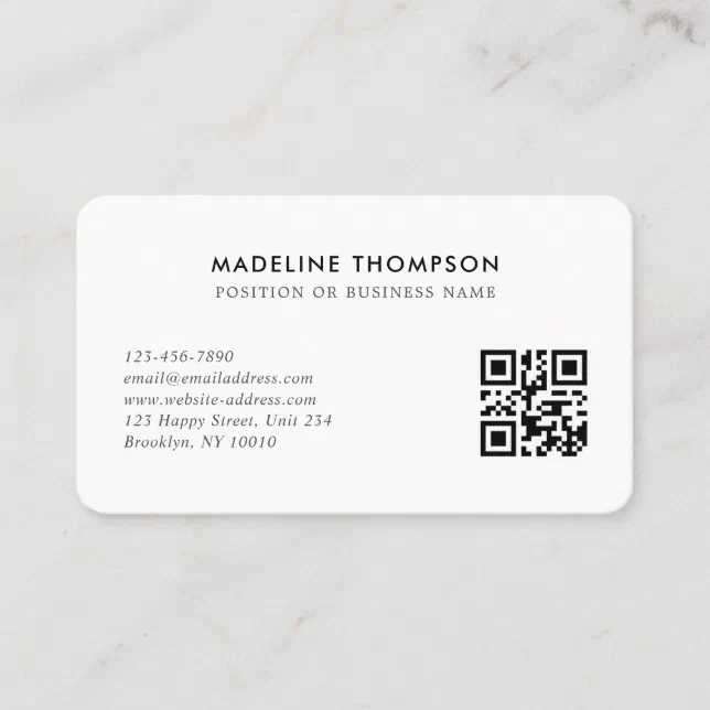Professional Minimalist Company Logo QR Code Business Card | Zazzle