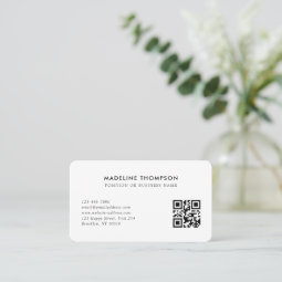 Professional Minimalist Company Logo QR Code Business Card | Zazzle