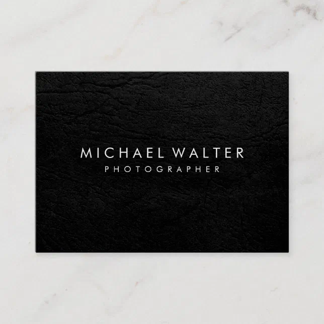 Professional Minimalist Faux Leather Business Card | Zazzle