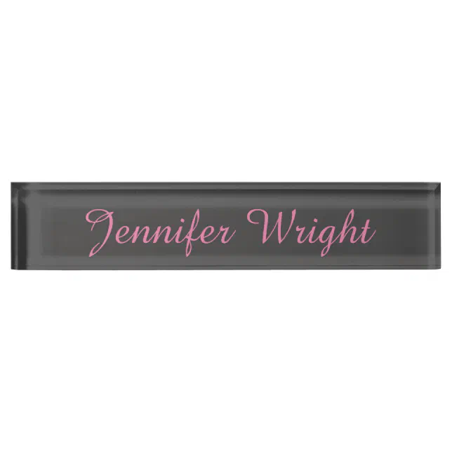 Professional minimalist feminine plain elegant desk name plate | Zazzle