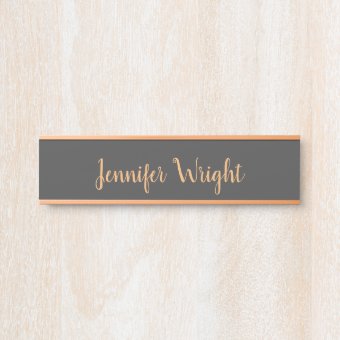 Professional minimalist feminine plain modern door sign | Zazzle