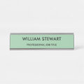 Professional Minimalist Mint Green Employee Staff Desk Name Plate | Zazzle