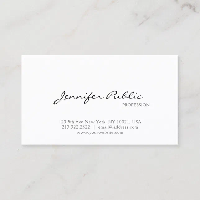 Professional Minimalist Modern Chic Smart Plain Business Card | Zazzle