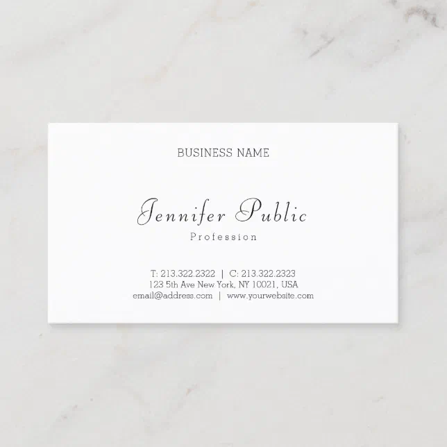 Professional Minimalist Modern Elegant Simple Chic Business Card | Zazzle