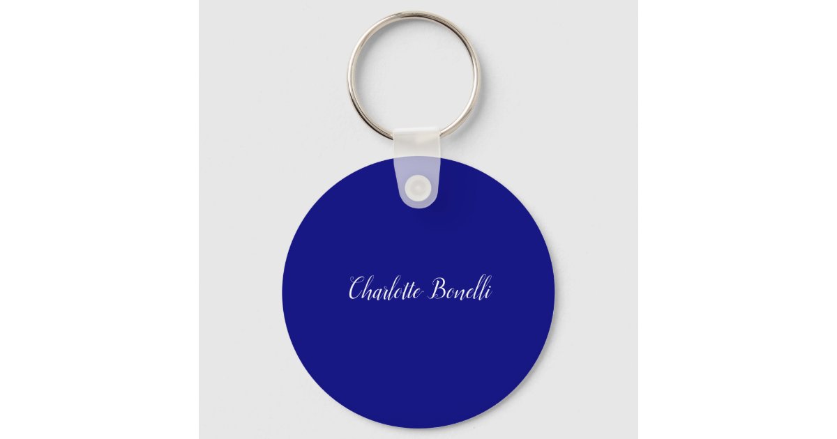 Professional Minimalist Navy Blue Keychain | Zazzle