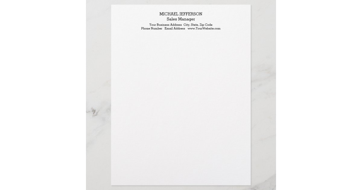 Professional Minimalist Plain Classical Letterhead | Zazzle