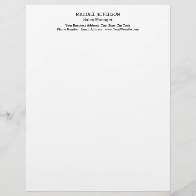 Professional Minimalist Plain Classical Letterhead | Zazzle
