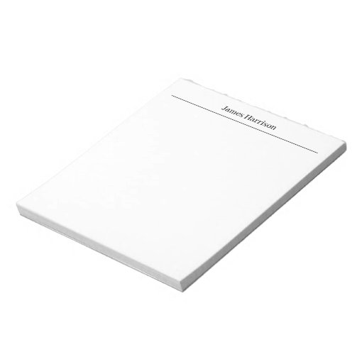 Professional Minimalist Plain Classical Notepad | Zazzle