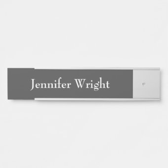 Professional minimalist plain dark grey classical door sign | Zazzle