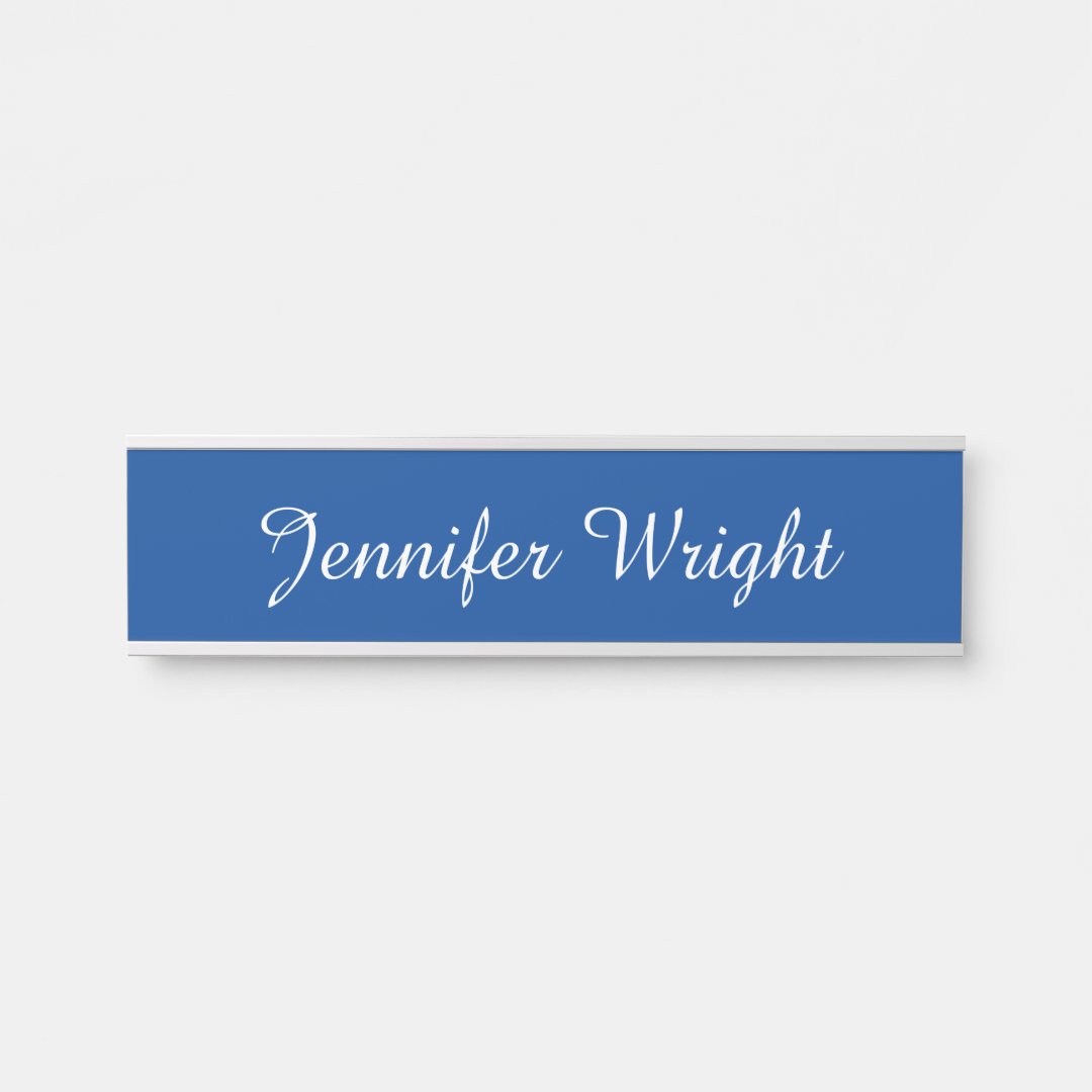 Professional minimalist plain modern blue door sign | Zazzle