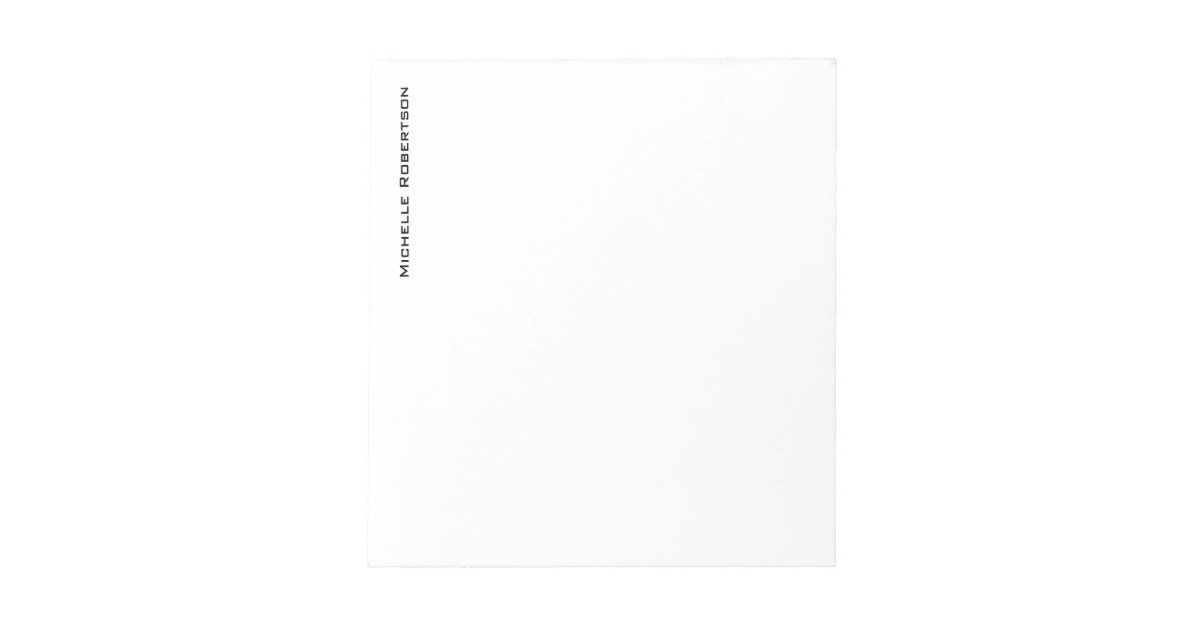 Professional Minimalist Plain Modern Notepad | Zazzle