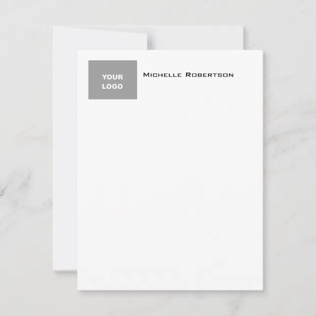 Professional Minimalist Plain Simple Modern Logo Note Card | Zazzle