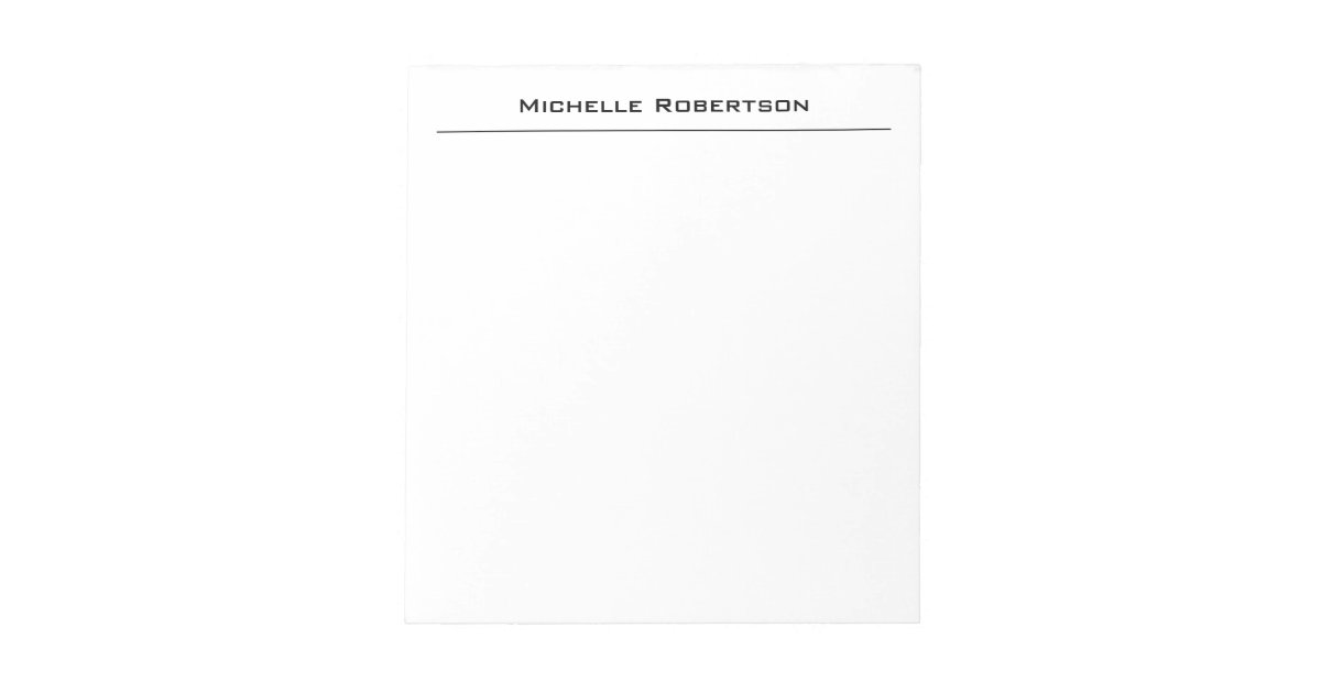 Professional Minimalist Plain Simple Modern Notepad | Zazzle