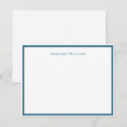 Professional Modern Blue Border Note Card | Zazzle