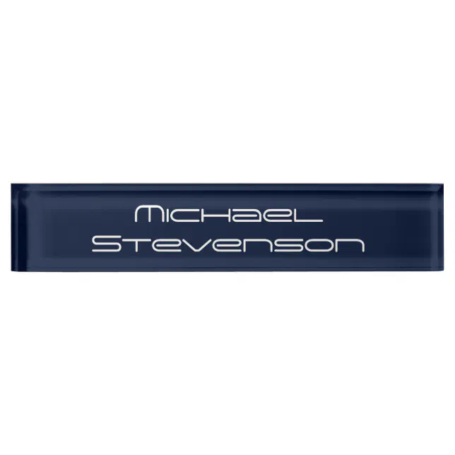 Professional Modern Blue Business Desk Nameplate | Zazzle