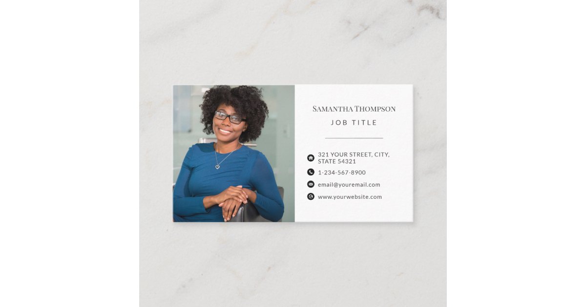 Professional Modern Business Employee photo Business Card | Zazzle