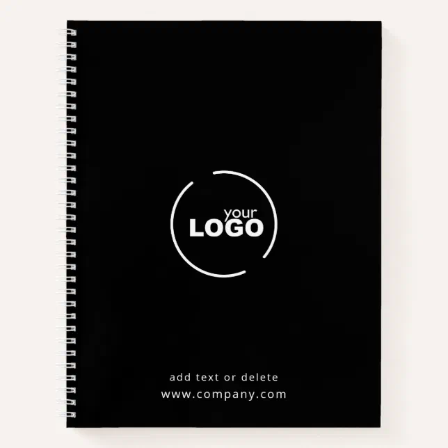 Professional Modern Business Logo Black Notebook | Zazzle