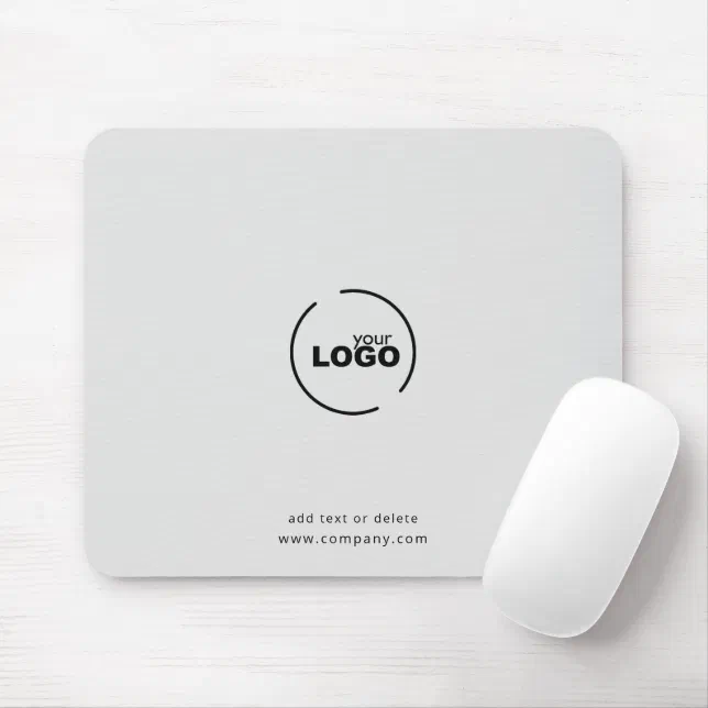 Professional Modern Business Logo Gray Mouse Pad | Zazzle