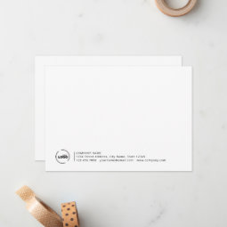 Professional Modern Business Logo Note Card | Zazzle