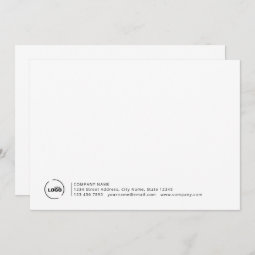 Professional Modern Business Logo Note Card | Zazzle