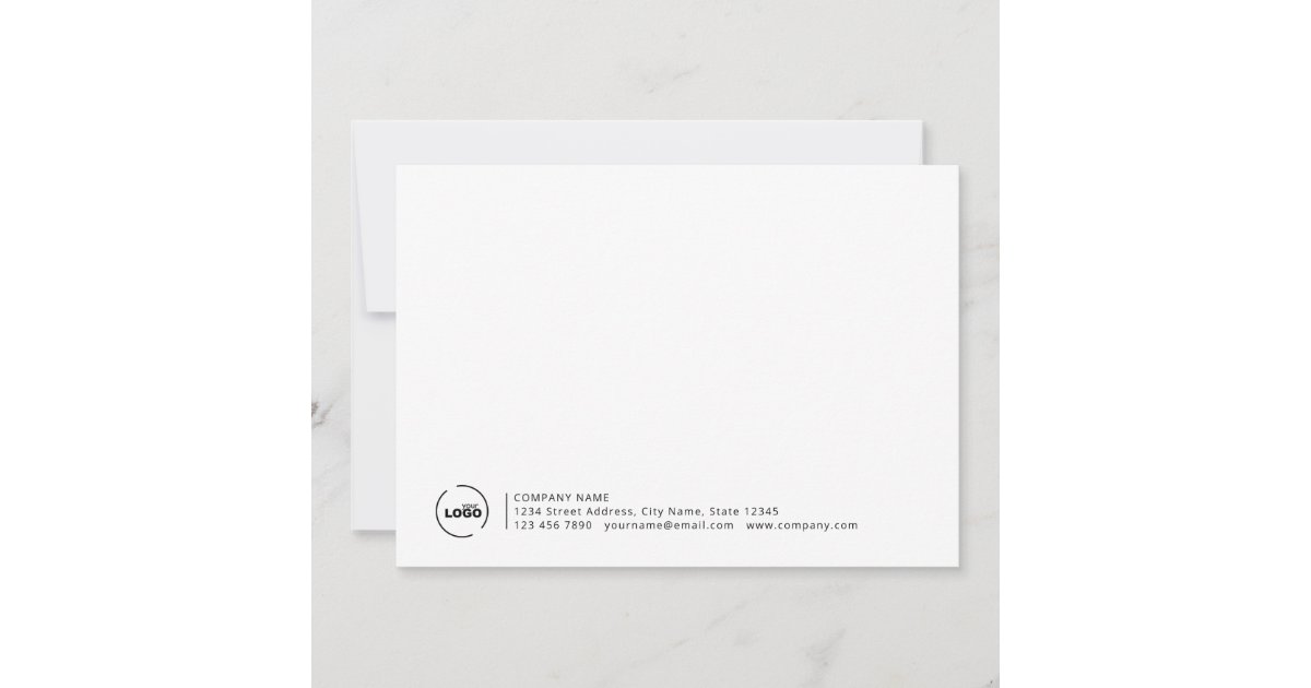 Professional Modern Business Logo Note Card | Zazzle