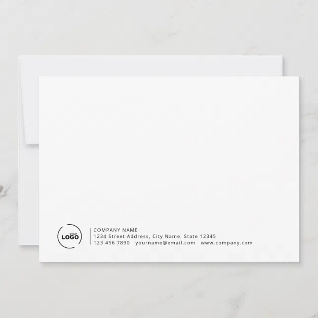 Professional Modern Business Logo Note Card | Zazzle