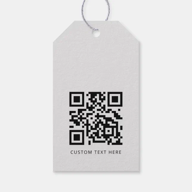 Professional Modern Business Logo QR Code Gray Tag | Zazzle
