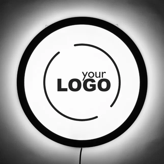 Professional Modern Business Logo White LED Sign | Zazzle