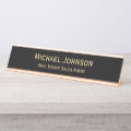 Professional Modern Classy Black Gold Office Title Desk Name Plate | Zazzle