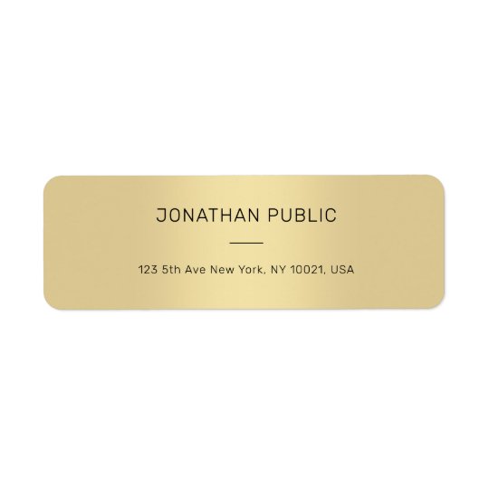 Professional Modern Clean Chic Gold Return Address Label | Zazzle.com