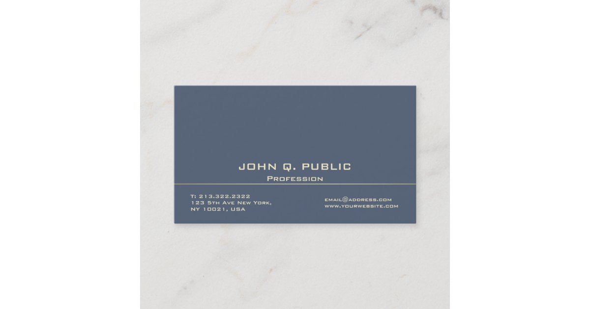 Professional Modern Dark Blue Signature UV Matte Business Card | Zazzle