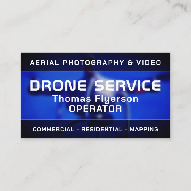 Professional modern drone business card | Zazzle
