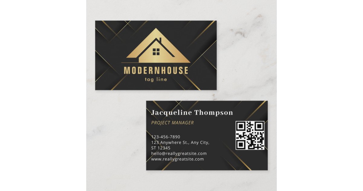 Professional Modern Elegant Building Construction Business Card | Zazzle