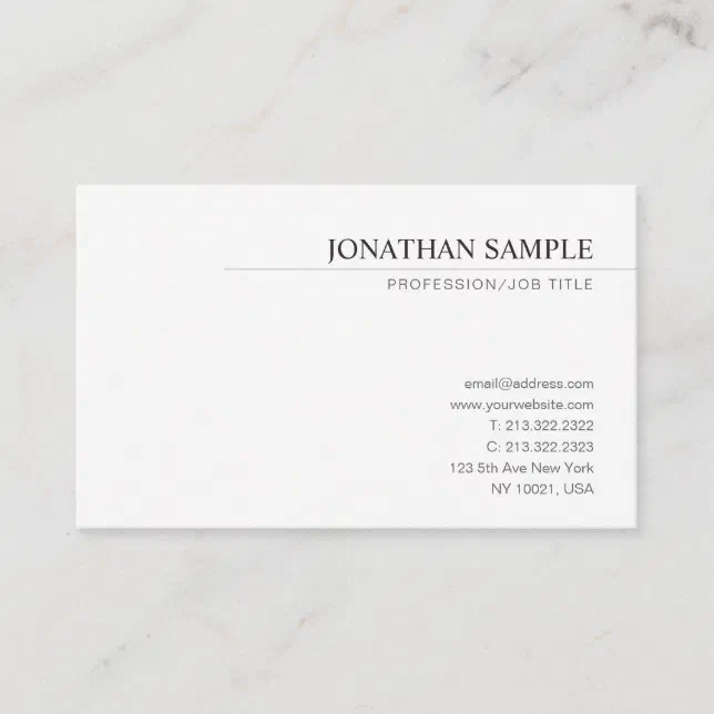 Professional Modern Elegant Simple Design Template Business Card | Zazzle