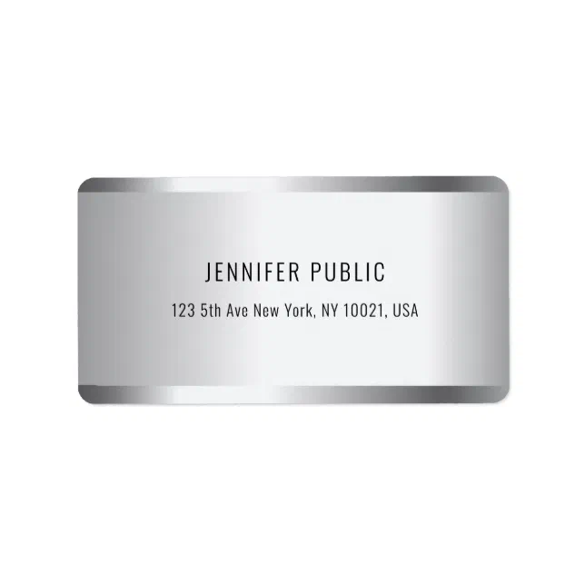 Professional Modern Glamour Silver Look Template Label | Zazzle