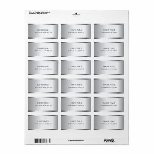 Professional Modern Glamour Silver Look Template Label | Zazzle