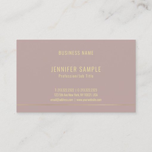 Professional Modern Gold Name Template Elegant Business Card | Zazzle
