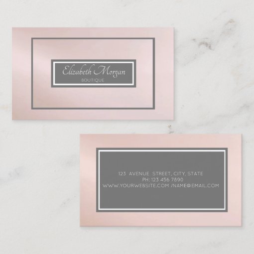 Professional Modern Gray Frame Business Card | Zazzle