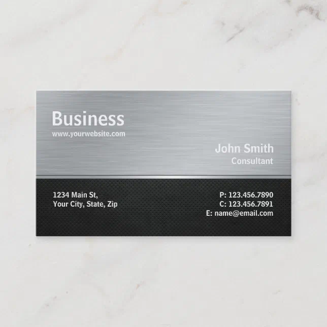 Professional Modern Metal Silver Computer Repair Business Card | Zazzle