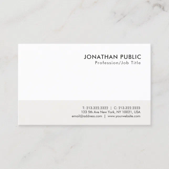 Professional Modern Minimalist Classy Design Business Card | Zazzle