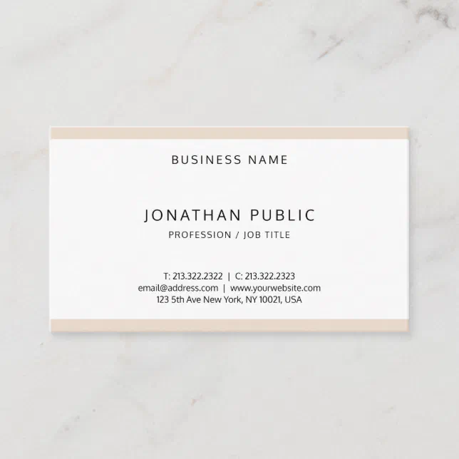 Professional Modern Minimalist Elegant Colors Chic Business Card | Zazzle