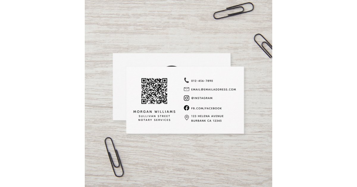 Professional Modern Minimalist Logo Qr Code Business Card | Zazzle.com