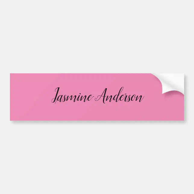 Professional Modern Minimalist Pink Bumper Sticker | Zazzle