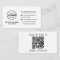 Professional Modern Minimalist QR Code Logo Business Card | Zazzle